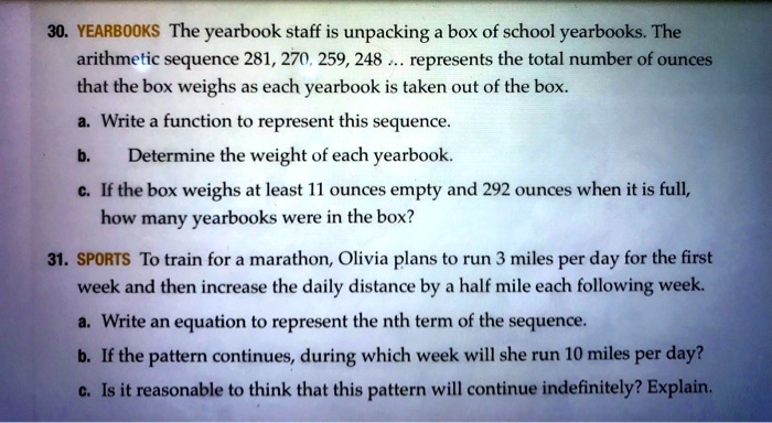30. YEARBOOKS The yearbook staff is unpacking a box of school yearbooks ...