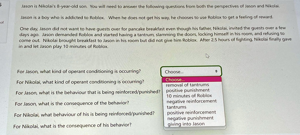 SOLVED: Jason is Nikolai's 8-year-old son. You will need to answer the ...
