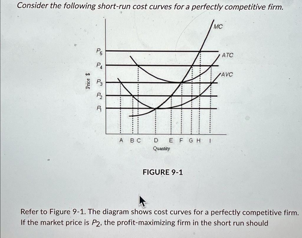 Consider the following short-run cost curves for a perfectly competitive firm. Price P5 P4 P3 P2 ...