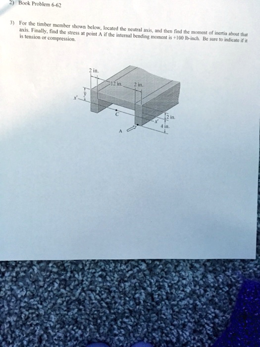 SOLVED: For the timber member shown below, locate the neutral axis, and ...