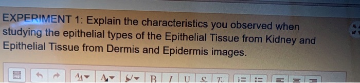SOLVED: EXPERIMENT 1: Explain the characteristics you observed when ...