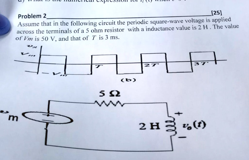SOLVED: Problem 2: Assume that in the following circuit, a periodic square-wave voltage is ...