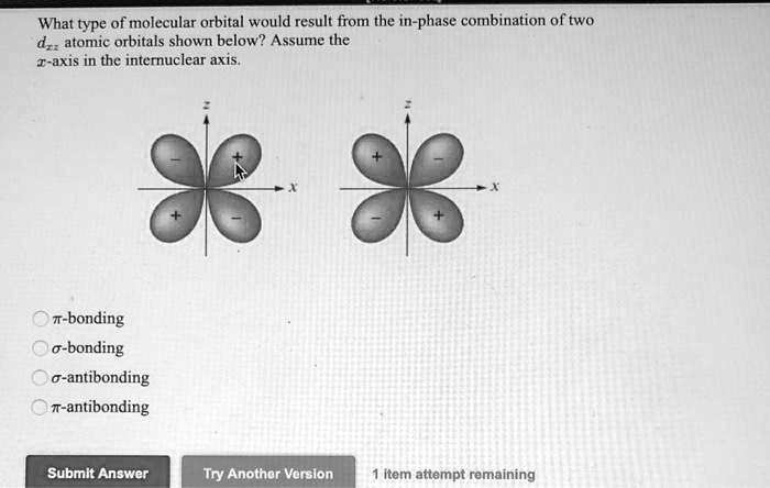 Solved What Type Of Molecular Orbital Would Result From The In Phase