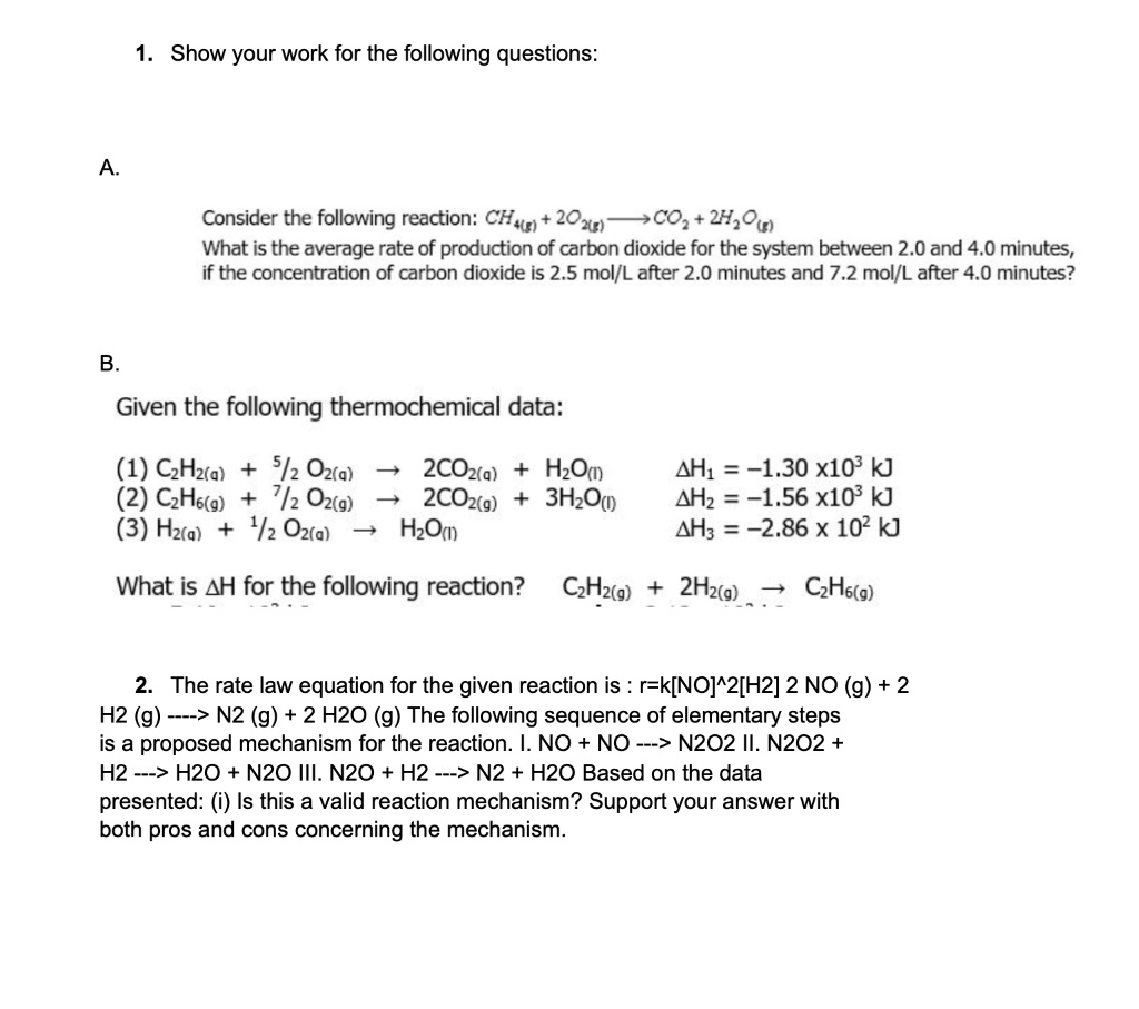 SOLVED:Show your work for the following questions: Consider the ...