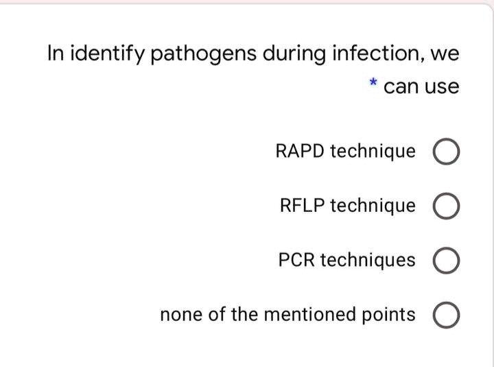 In order to identify pathogens during infection, we can use the ...
