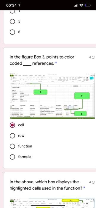 SOLVED: 00:34 In the figure Box 3, points to color coded references ...