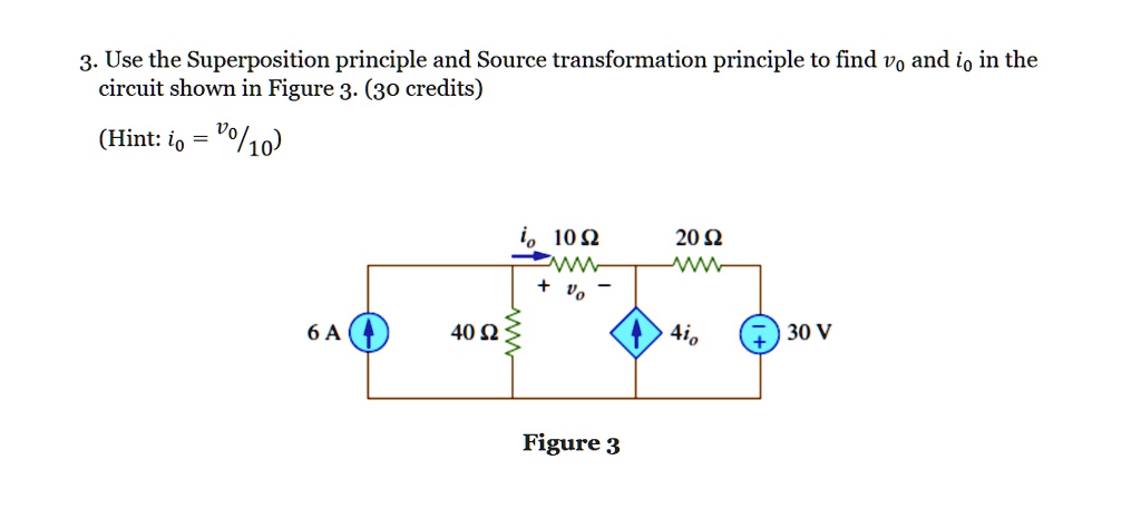 Solved 3 Use The Superposition Principle And Source Transformation