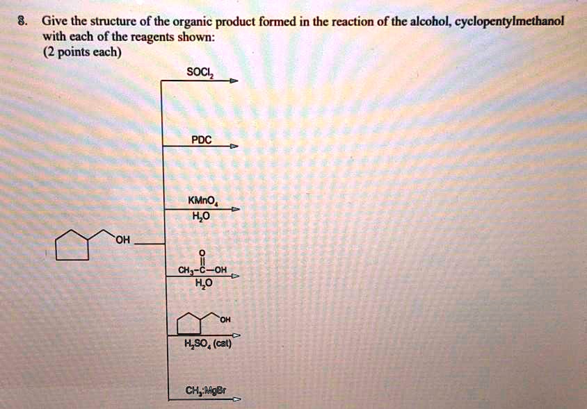 SOLVED:Give the structure of the organic product formed in the reaction ...