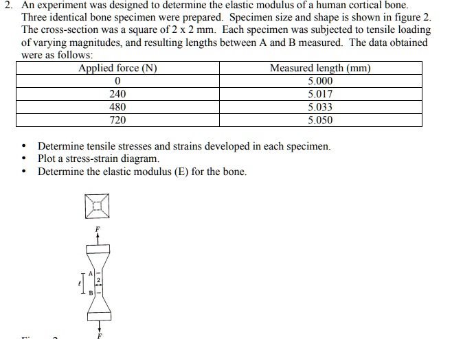 2. An experiment was designed to determine the elastic modulus of a ...