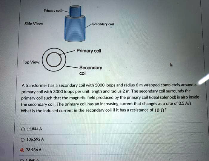 prinry coil side view secondary coil primary coil top view secondary ...