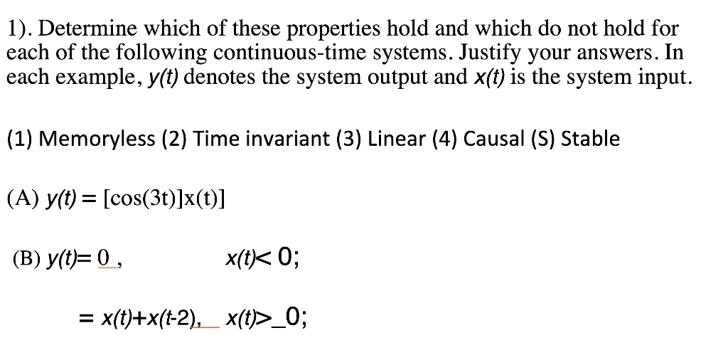 SOLVED: Determine which of these properties hold and which do not hold for each of the following ...