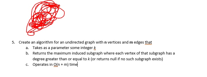 Create An Algorithm For An Undirected Graph With N Vertices And M Edges