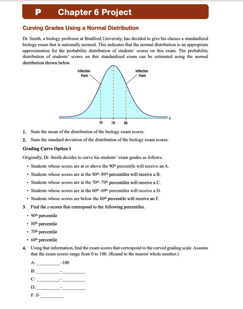 [GET ANSWER] p chapter 6 project curving grades using a normal ...