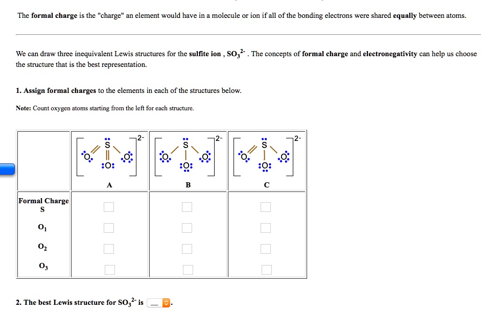 the formal charge is the charge element would have in molecule or ion ...