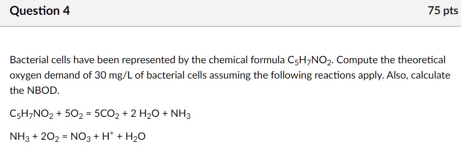 SOLVED: Bacterial cells have been represented by the chemical formula ...