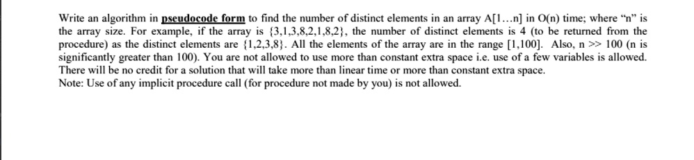 Solved Course Design And Analysis Of Algorithms Write An Algorithm In Pseudocode Form To Find