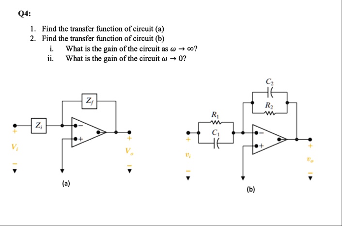 q4 1 find the transfer function of circuit a 2 find the transfer ...