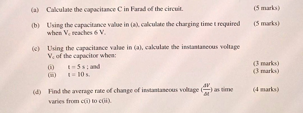 SOLVED: Calculate the capacitance C in Farad of the circuit: (a) Using ...