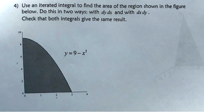 SOLVED: Use an iterated integral to find the area of the region shown ...
