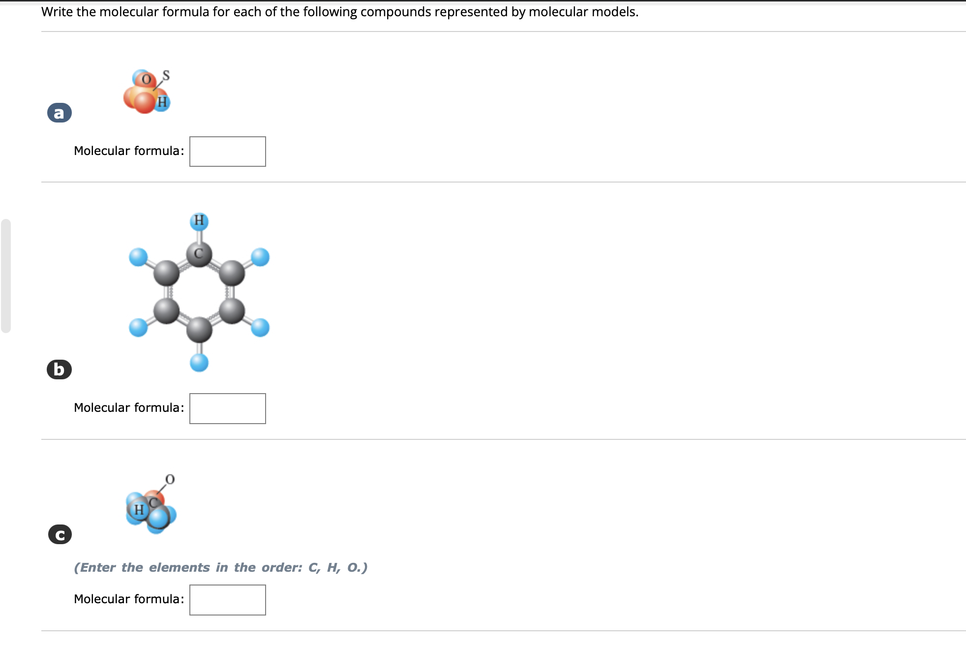 Write the molecular formula for each of the following compounds ...