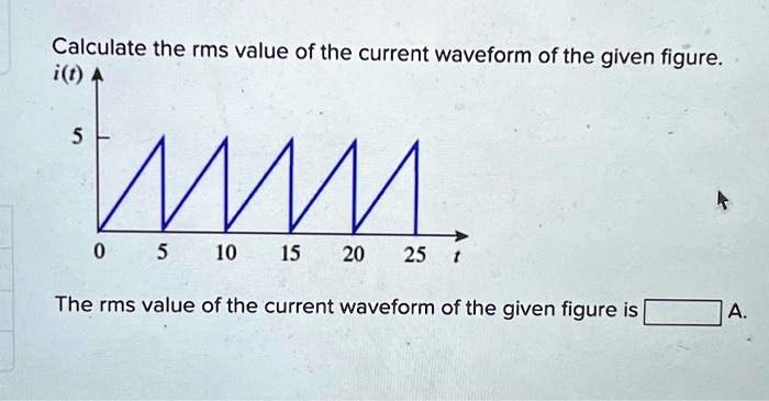 SOLVED: Calculate the rms value of the current waveform of the given ...