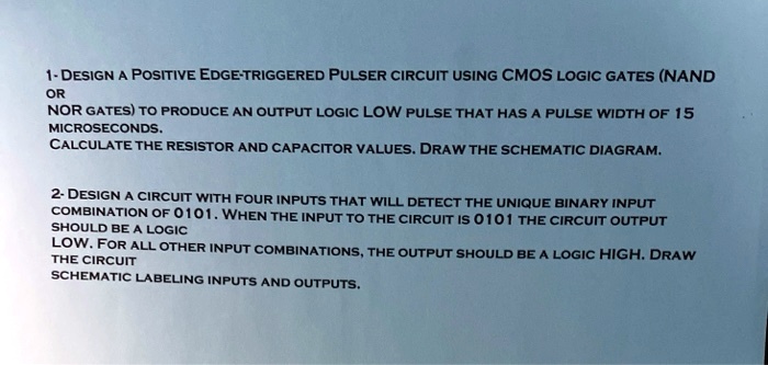 SOLVED: Design a positive edge-triggered pulser circuit using CMOS ...