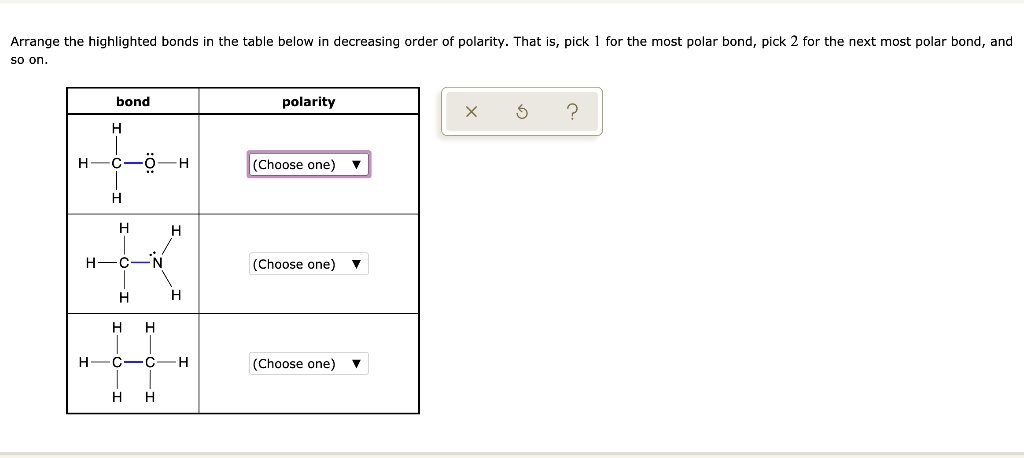 arrange the highlighted bonds in the table below in decreasing order of ...