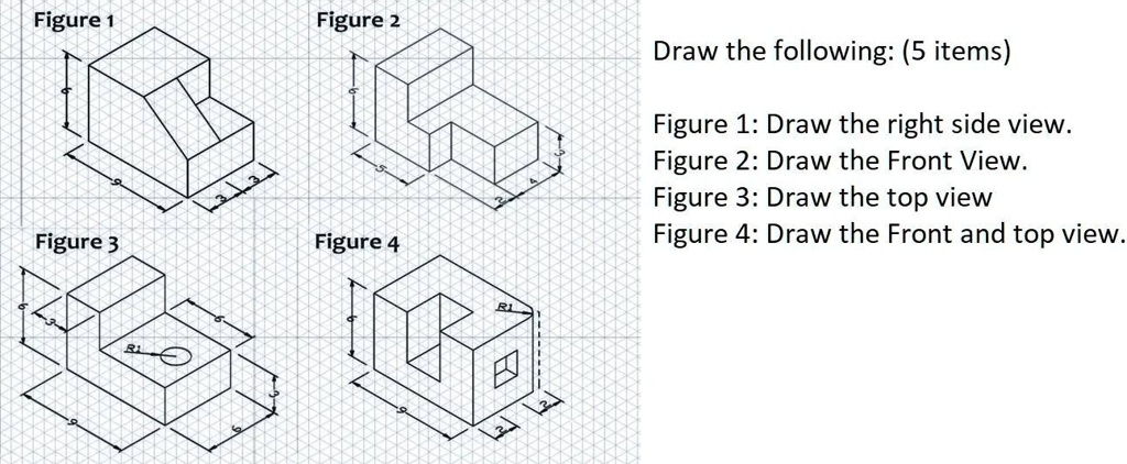 SOLVED: Figure 1 Figure 2 Figure 3 Figure 4 R1 81 Draw the following: (5 items) Figure 1: Draw ...
