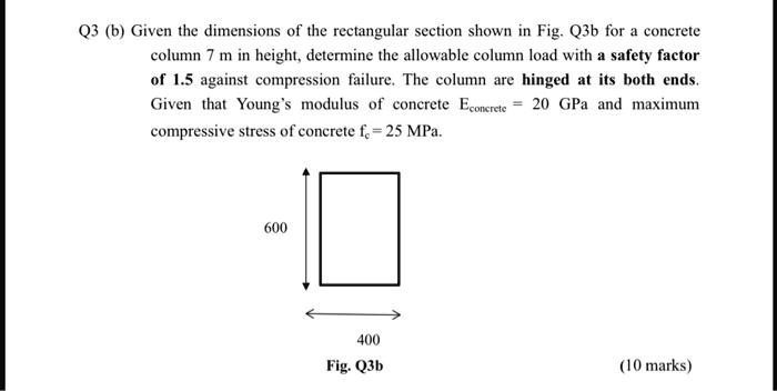 q3 b given the dimensions of the rectangular seetion shown in fig 03b ...