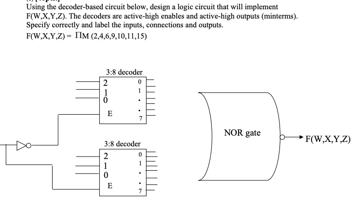 Solved Using The Decoder Based Circuit Below Design A Logic Circuit That Will Implement Fw X