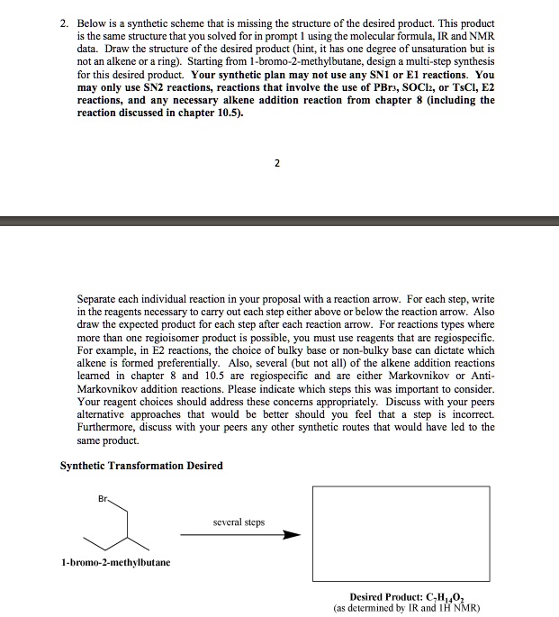 below is synthetic scheme that missing the structure of the desired product this product the ...