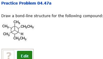 SOLVED: Practice Problem 04.47a Draw bond-line structure for the following compound: CH3CH2CH=CHCH3