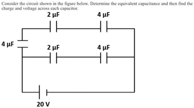 SOLVED: Consider the circuit shown in the figure below. Determine the equivalent capacitance and ...