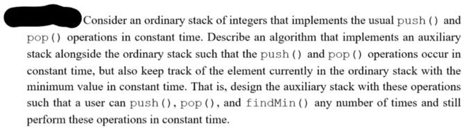 Consider an ordinary stack of integers that implements the usual push ...