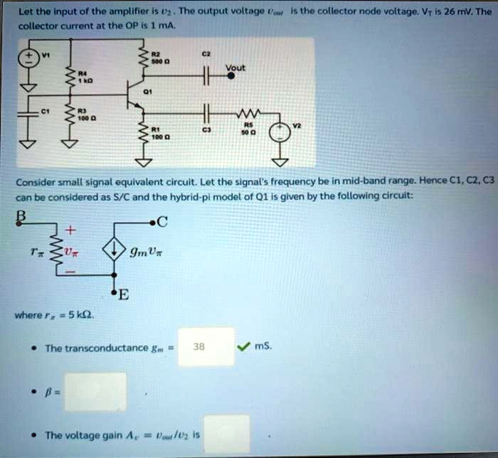 SOLVED: Let the input of the amplifier is w.The output voltage is the ...
