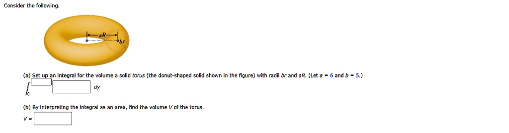 SOLVED: Consider the following: Set up an integral for the volume of a ...