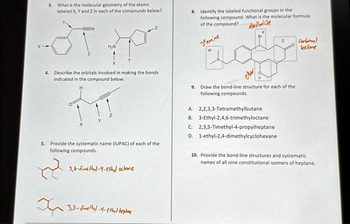 SOLVED: Texts: What is the molecular geometry of the atoms labeled X, Y ...