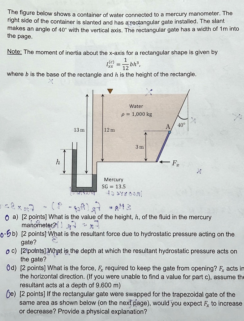 The figure below shows a container of water connected to a mercury ...