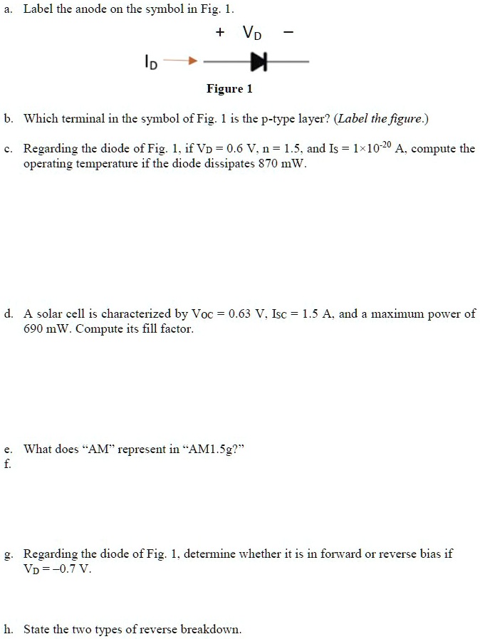 alabel the anode on the symbol in fig1 vd figure 1 bwhich terminal in ...