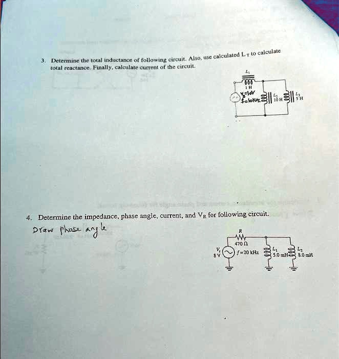 SOLVED: Total reactance. Finally calculate current of the circuit. 4. Determine the impedance ...