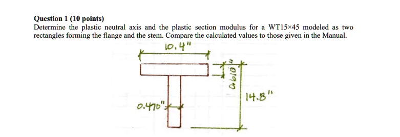 question 10 points determine the plastic neutral axis and the plastic section modulus for ...
