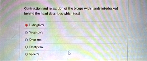 contraction and relaxation of the biceps with hands interlocked behind ...