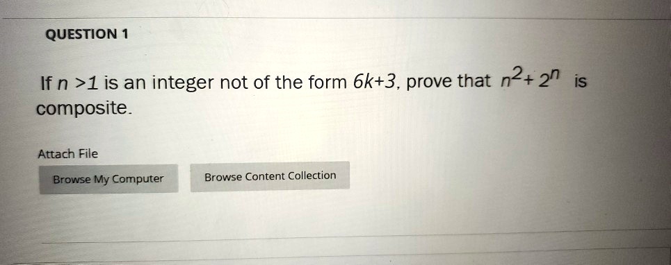 SOLVED: If n > 1 is an integer not of the form 6k + 3, prove that n^2 + 2n is composite.