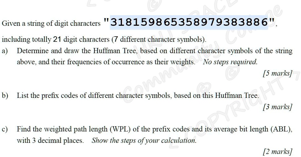 SOLVED: Text: including a total of 21 digit characters (7 different ...