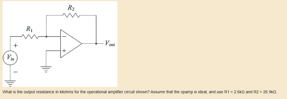 What is the output resistance in kilohms for the operational...
