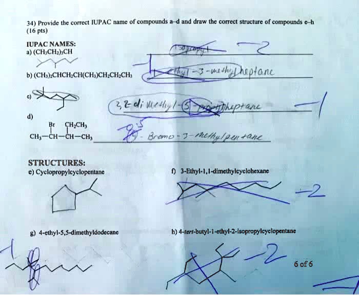 SOLVED: ' Please help 34) Provide the correct IUPAC name of compounds a ...