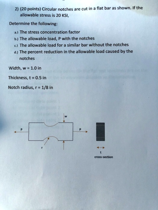 SOLVED: Circular notches are cut in a flat bar as shown. If the ...