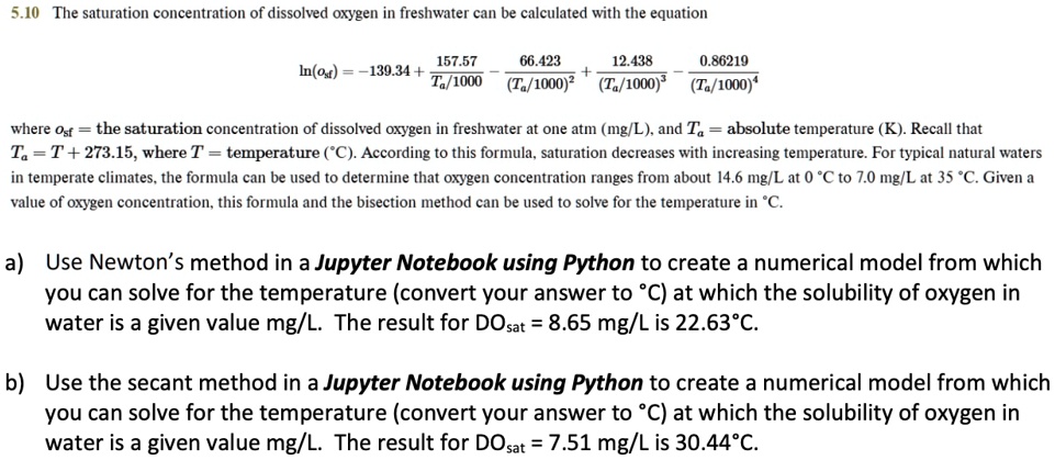 Solved A Use Newtons Method In A Jupyter Notebook Using Python To Create A Numerical Model 1510