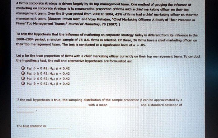 afirm corporate strategy driva largely by is top manageent teumn one ...