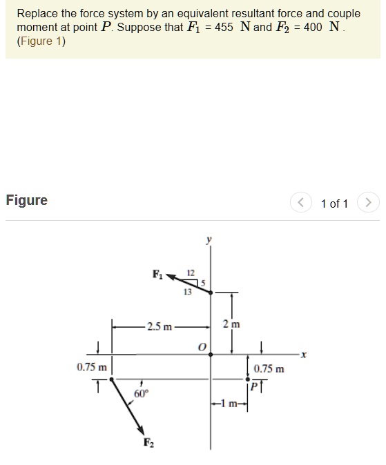 SOLVED: 1) Determine the magnitude of the resultant force. 2) Determine the angle between the ...